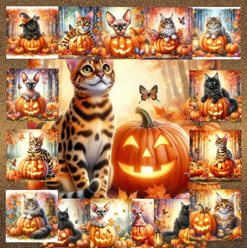 Pumpkin Cats - CUP1329230_77133 | Craftsuprint