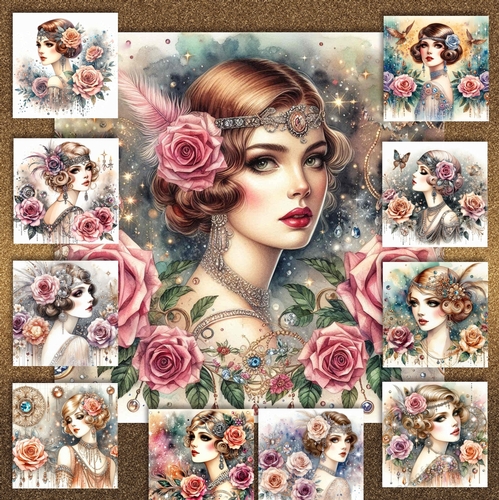 Vintage Floral Lady - CUP1329936_77133 | Craftsuprint