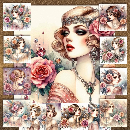 Vintage Floral Lady 2 - CUP1329937_77133 | Craftsuprint