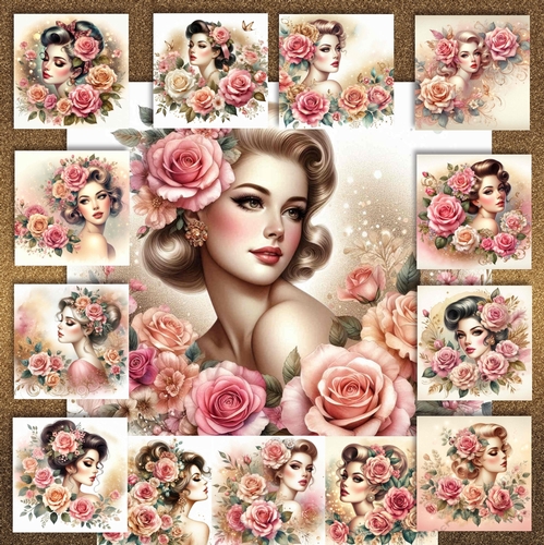 Vintage Rose Lady - CUP1330200_77133 | Craftsuprint