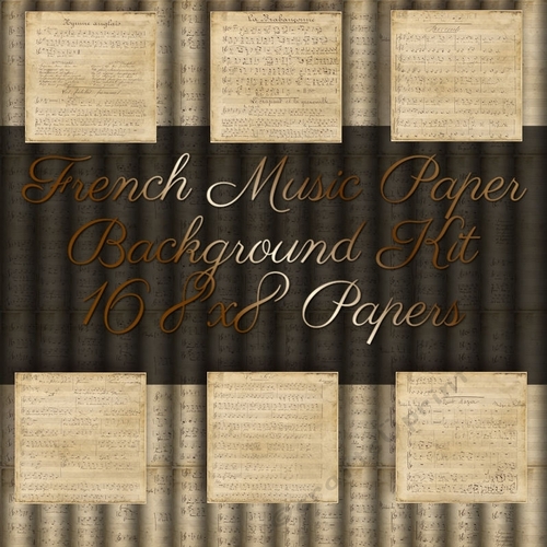 French Music Paper Background Kit - CUP1336111_77133 | Craftsuprint