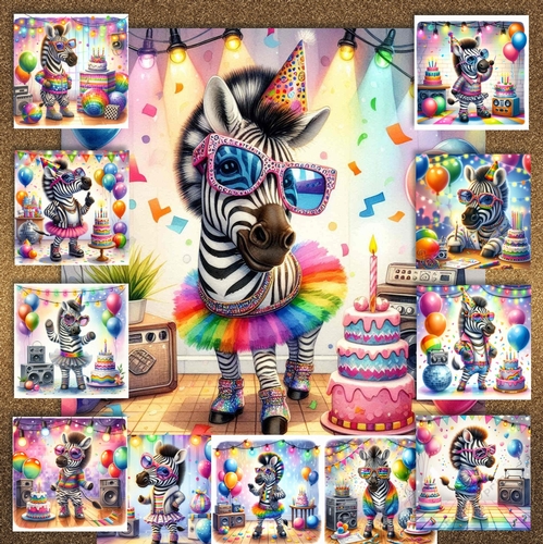 Zebra Birthday Wishes - CUP1340437_77133 | Craftsuprint