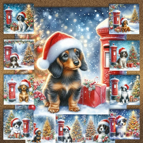 Christmas Post Box Pups 4 - CUP1340838_77133 | Craftsuprint