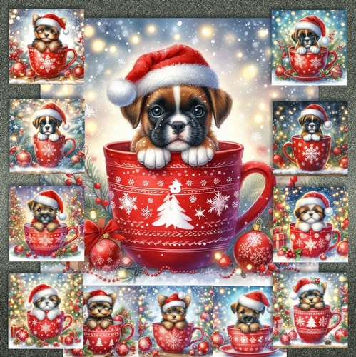 Christmas Mug Pups 9 - CUP1341474_77133 | Craftsuprint