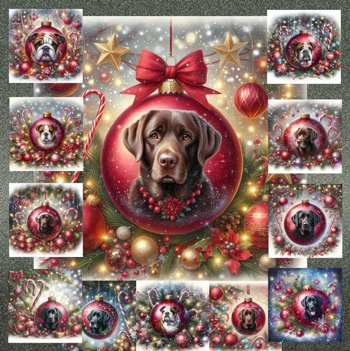 Beautiful Christmas Bauble Dogs 4 - CUP1345741_77133 | Craftsuprint