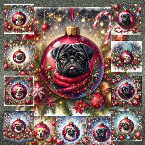 Beautiful Christmas Bauble Dogs 5 - CUP1345742_77133 | Craftsuprint