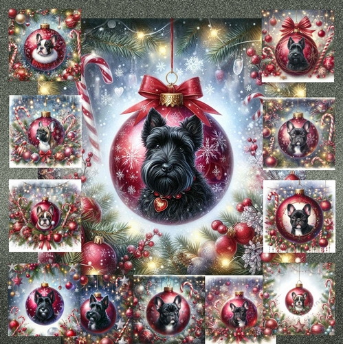 Beautiful Christmas Bauble Dogs 6 - CUP1345743_77133 | Craftsuprint