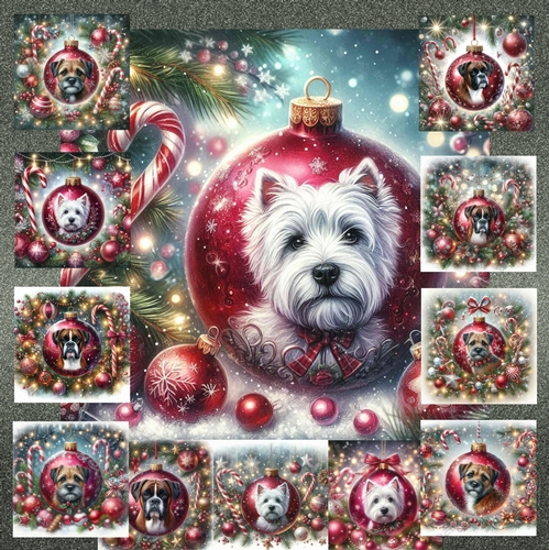 Beautiful Christmas Bauble Dogs 7 - CUP1345744_77133 | Craftsuprint