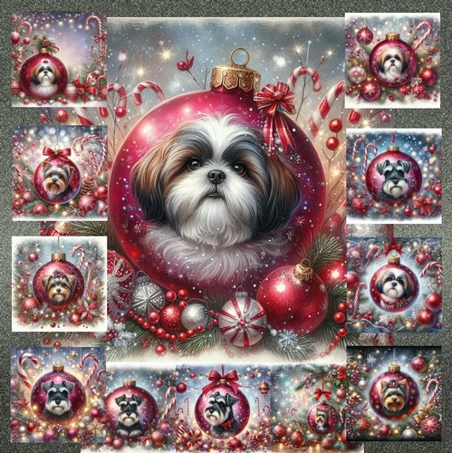 Beautiful Christmas Bauble Dogs 8 - CUP1345745_77133 | Craftsuprint