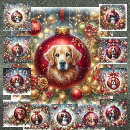 Beautiful Christmas Bauble Dogs 9 - CUP1345746_77133 | Craftsuprint