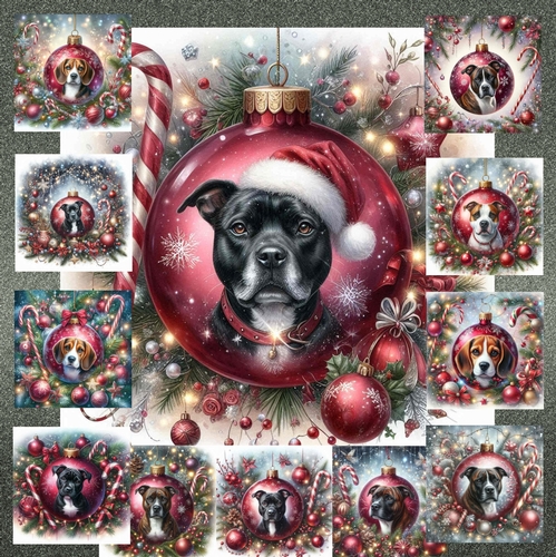 Beautiful Christmas Bauble Dogs 10 - CUP1345747_77133 | Craftsuprint