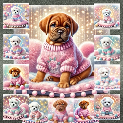Sweet Pom Pom Pups 1 - CUP1354128_77133 | Craftsuprint