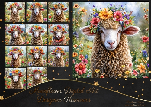 Floral Sheep - CUP1355927_77133 | Craftsuprint