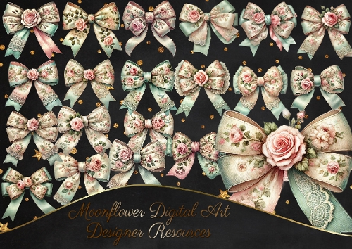 Shabby Chic Bow Clipart - CUP1359886_77133 | Craftsuprint