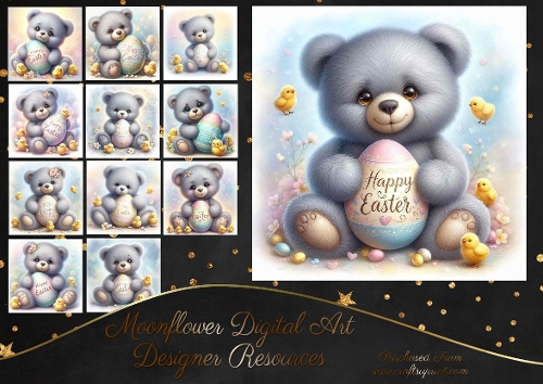 Happy Easter Bear 1 - CUP1369453_77133 | Craftsuprint