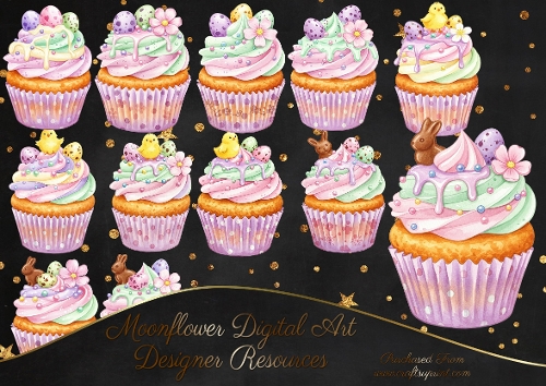 Easter Cupcakes Clipart - CUP1371427_77133 | Craftsuprint