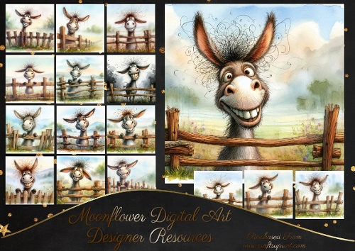 Whimsical Donkeys - CUP1382228_77133 | Craftsuprint