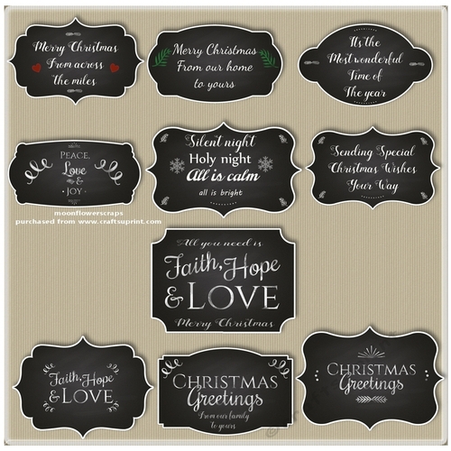Christmas greetings black board chalk effect tags - CUP786905_77133 ...