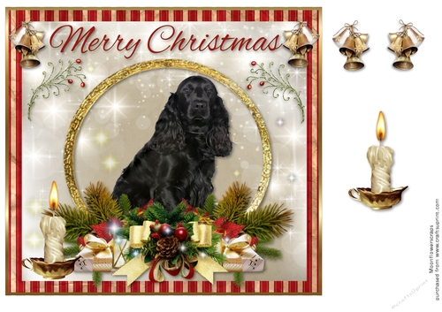 Merry Christmas Black Cocker Spaniel - CUP820520_77133 | Craftsuprint