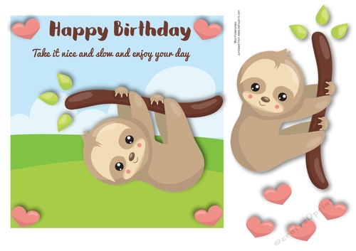 Happy Birthday Sloth - CUP844771_77133 | Craftsuprint