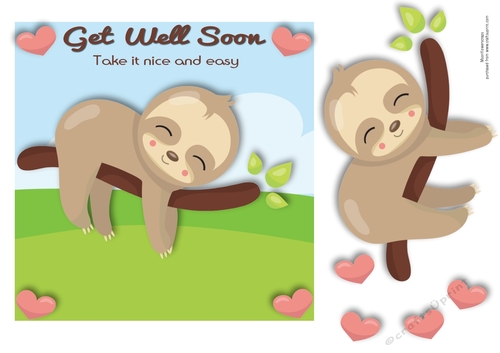 Get well sloth - CUP844772_77133 | Craftsuprint