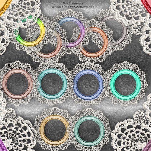 Metal rim lace trim circle frames - CUP872142_77133 | Craftsuprint