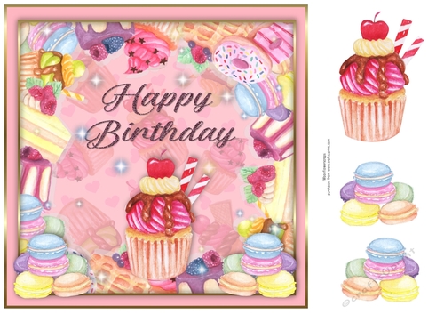 Cupcake Birthday Wishes - CUP970242_77133 | Craftsuprint
