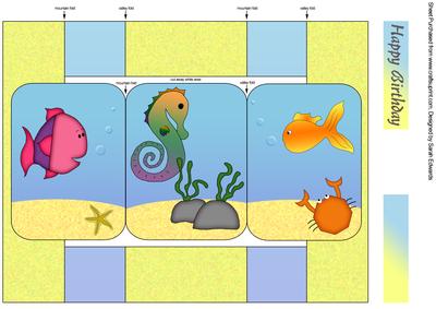 Ocean Life Folded Pop-up Card - CUP114825_172 | Craftsuprint