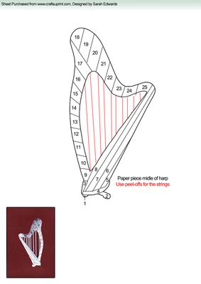 Harp Iris Folding Pattern - CUP117126_172 | Craftsuprint