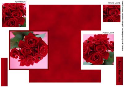 Red Rose Cutaway Card Sheet 2 - CUP122375_172 | Craftsuprint