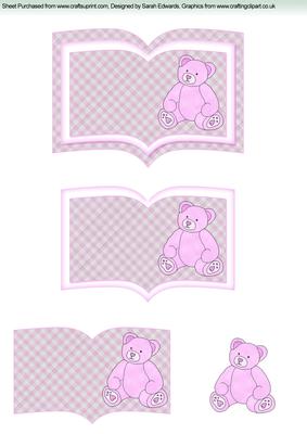 Pink Teddy Bear Book Sheet - CUP131358_172 | Craftsuprint