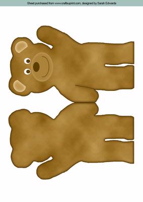 Brown Teddy Bear Shaped Card - CUP13593_172 | Craftsuprint