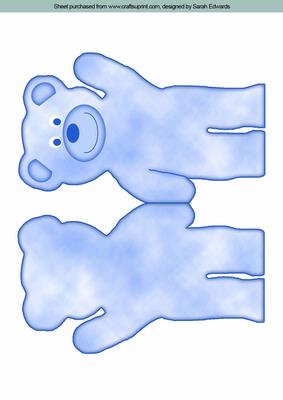 Blue Teddy Bear Shaped Card - CUP13601_172 | Craftsuprint