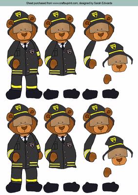 Fireman Ted Decoupage Sheet - CUP13628_172 | Craftsuprint