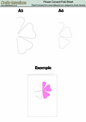 Flower Cut-and-fold Card Template - CUP14738_172 | Craftsuprint