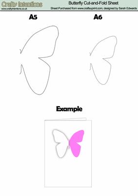Butterfly Cut & Fold Card Template - CUP14749_172 | Craftsuprint