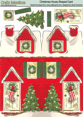 Christmas House Shaped Card with 3D - CUP16816_172 | Craftsuprint