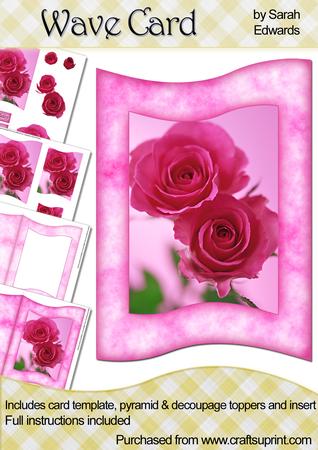 Pink Roses Wave Card Kit - CUP204395_172 | Craftsuprint
