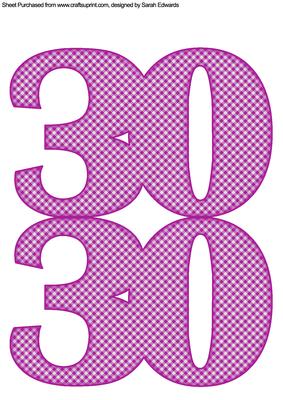 Age 30 Shaped Card - Pink - CUP216339_172 | Craftsuprint