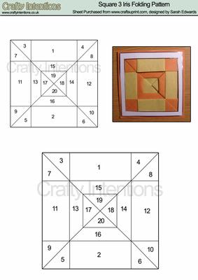 Square 3 Iris Folding Pattern - CUP22520_172 | Craftsuprint