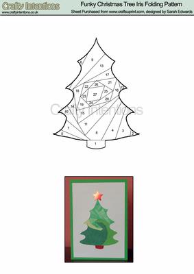 Funky Christmas Tree Iris Folding Pattern - CUP24782_172 | Craftsuprint
