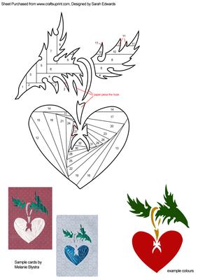 Heart-shaped Christmas Decoration Iris Folding Pattern - CUP262967_172 ...