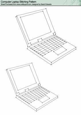 Computer Laptop Stitching Pattern - CUP30020_172 | Craftsuprint