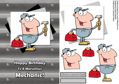 Birthday Mechanic A5 "professions" Card - CUP321827_172 | Craftsuprint