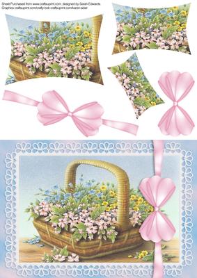 Basket of Flowers A5 Card - CUP355068_172 | Craftsuprint