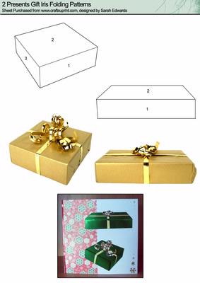2 Present Gift Iris Folding Patterns - CUP35787_172 | Craftsuprint