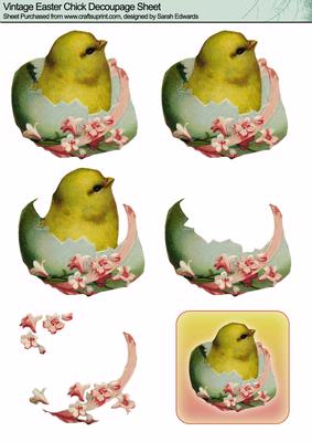 Vintage Easter Chick Decoupage Sheet - CUP36572_172 | Craftsuprint