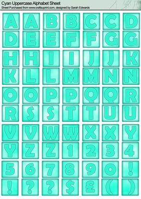 Cyan Uppercase Alphabet Sheet - CUP38142_172 | Craftsuprint