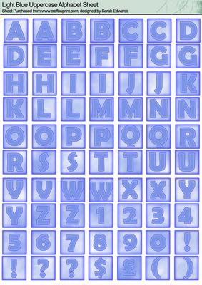 Light Blue Uppercase Alphabet Sheet - CUP38144_172 | Craftsuprint