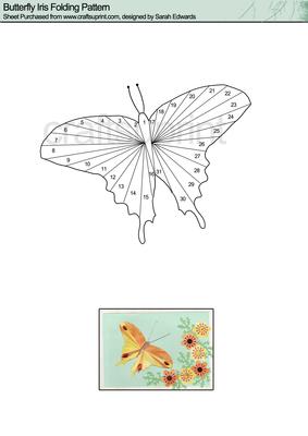 Butterflies / Iris Folding Patterns / Card Making